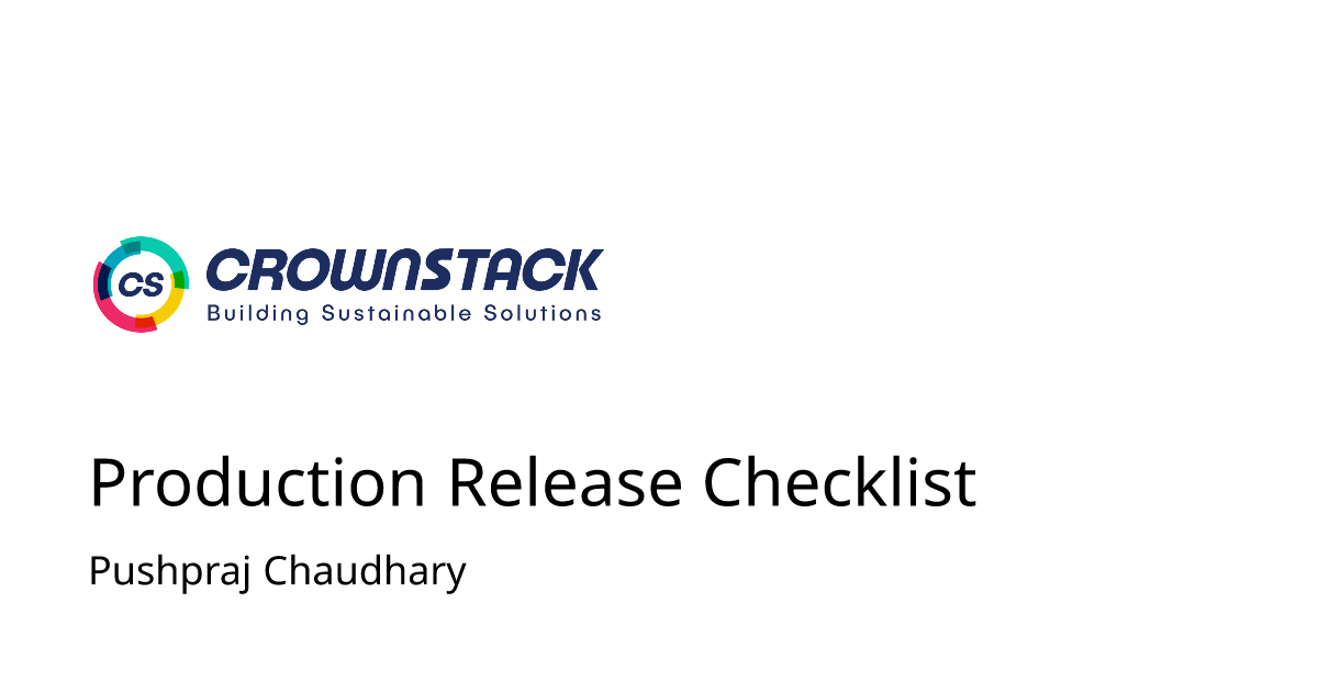 Production Release Checklist